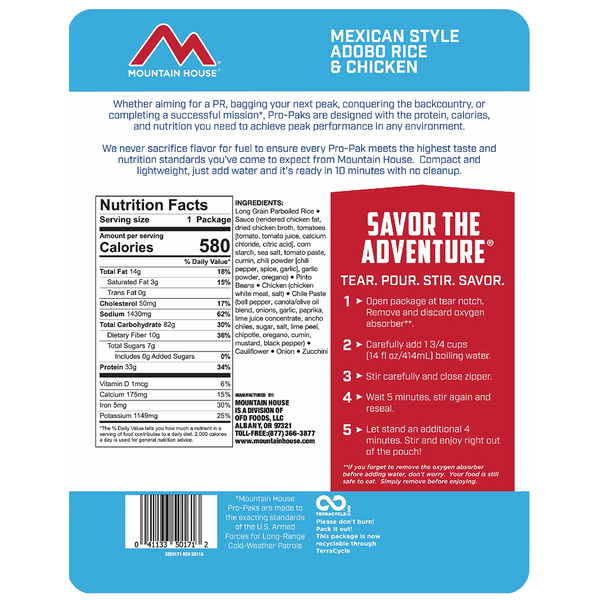 Mexican Adobo Rice Chicken Gluten Free Pro Pak – Sports Basement